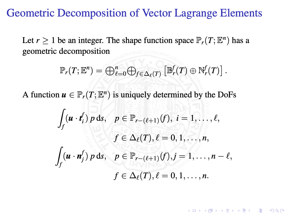 Geometric Decomposition of H(div) Finite Element - CAMtips